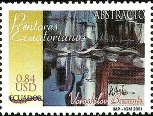 Stamp: Abstract (Ecuador(Paintings by Voroshilov Bazante) Mi:EC 2595,Sg ...