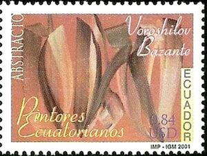 Stamp: Abstract (Ecuador(Paintings by Voroshilov Bazante) Mi:EC 2598,Sg ...