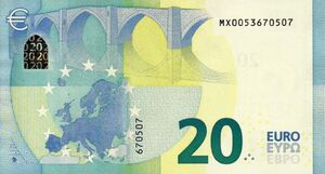 Billete de Banco: 20 Euro (Unión Europea(2020 ND "Signature Lagarde ...