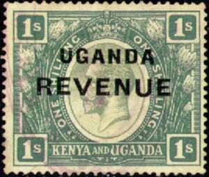 Stamp: King George V (1865-1936) (Uganda: Revenue Stamps(Revenue) Bar ...