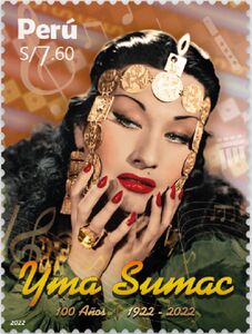 Stamp: Yma Sumac, Singer (PeruMi:PE 2956,Sn:PE 2042,Yt:PE 2239