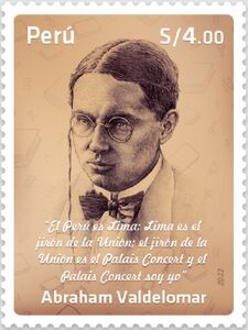 Stamp: Abraham Valdelomar, Author (PeruMi:PE 2974,Sn:PE 2059,Yt:PE 2251