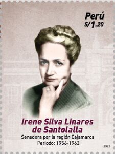 Stamp: Irene Silva Linares de Santolalla (Peru(First Female ...