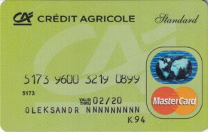 Bank Card: MasterCard Standard (Credit Agricole, UkraineCol:UA-MC-0551.03