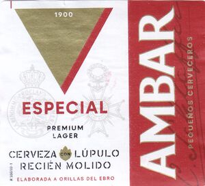Drink Label: Ambar Especial (La Zaragozana S.A., SpainCol:ES-BEER-002794
