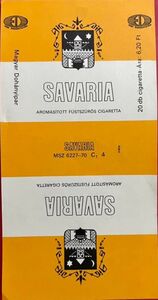Cigarette Pack: Savaria (HungaryCol:HU-CT-0025
