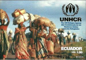 Stamp: African refugees (Ecuador(50th Anniversary of UNHCR) Mi:EC BL167 ...