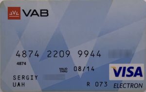 Bank Card: VISA Debit - VABand (VABank, UkraineCol:UA-VE-0180.10 💳