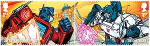 Stamp: Optimus Prime and Megatron (United Kingdom of Great Britain ...