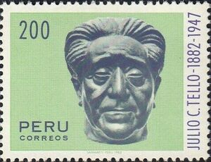 Stamp: Julio C. Tello (1882-1947), archeologist (Peru(Julio C. Tello ...