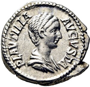 Moeda: 1 Denarius (Império Romano(202~205 - Empress Fulvia Plautilla ...