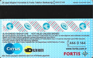 Bank Card: Fortis (Fortis Bank, Türkiye (Turkey)Col:TR-MS-0129 💳