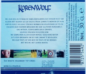 Dranketiket: Gulpener Korenwolf Witbier (Gulpener Bierbrouwerij ...