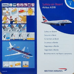Sicherheitskarte: Airbus A318 (British Airways, GroßbritannienCol:BAW ...