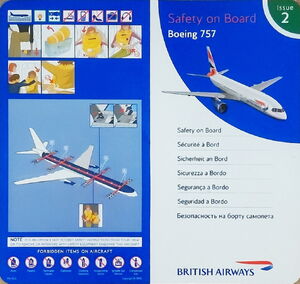 Safety Card: Boeing 757 (British Airways, United Kingdom of Great ...