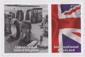Stamp: Stonehenge 8 Union Jack Flag (United Kingdom: Private Post ...
