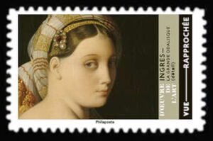 Stamp: La Grande Odalisque (Detail) by Jean Auguste Ingres (France(Art ...
