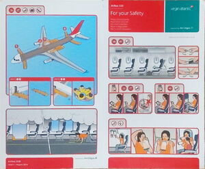 Safety Card: Airbus 320 (Virgin Atlantic, United Kingdom of Great ...