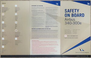 Safety Card: Airbus 340-300e (South African Airways - SAA/SAL, South ...