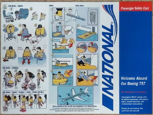 Safety Card: Boeing 757 (National Airlines (N8), United States of ...