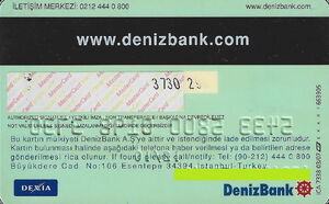 Bank Card: Denizbank (Denizbank, Türkiye (Turkey)Col:TR-MC-0526