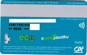 Bank Card: Motorcycle (Credit Agricole Bank Polska, PolandCol:PL-VI-0804