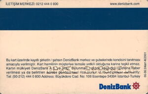 Bank Card: Denizbank, Hızlıkart (Denizbank, Türkiye (Turkey)Col:TR-GM-0094