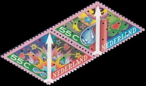 Stamp: December Stamps 1993 Se-tenant Pair (Netherlands(December Stamps ...