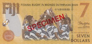 Banknote: 7 Dollars (Fiji(2017-2022 "Fiji Rugby 7s" Commemorative Issue ...