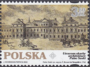 Stamp: Saxon Palace, Warsaw (Poland(Lost Treasures of Architecture) Mi ...