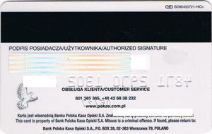 Bank Card: Birds (Bank Polska Kasa Opieki SA/Bank Pekao SA, PolandCol ...
