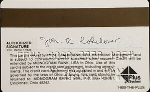 Bank Card: Monogram Bank (Monogram Bank USA, United States of ...