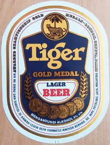Drink Label: Tiger Gold Medal Lager Beer (Guinness Anchor Berhad ...