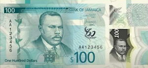 Banknote: 100 Dollars (Jamaica(2022 Issue "60 Years of Jamaica") Wor:P-97a