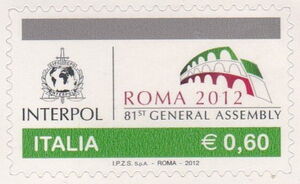 Stamp: 81st General Assembly of Interpol (ItalyMi:IT 3579,Sn:IT 3155,Yt ...