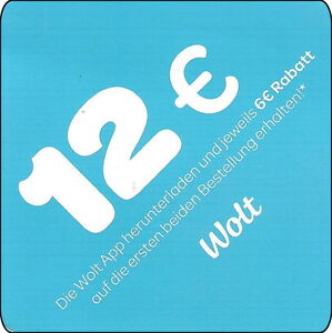 Gift Card: 12 € (Wolt, Germany, Federal Republic(Wolt) Col:D-Wolt-001