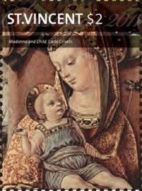 切手: Madonna and Child (Detail), by Carlo Crivelli (セントビンセントおよびグレナディーン諸島 ...