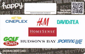 Gift Card: Happy (HappyCards, Canada(HappyCards) Col:CA-HappyCard-004