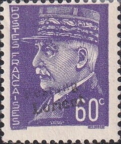 Stamp: overprint on Marshal Philippe Pétain (1856-1951) (France, German ...