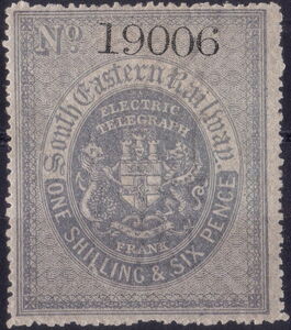 Stamp: Coat of arms of the South Eastern Railway (United Kingdom of ...
