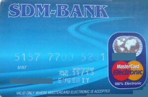 Bank Card: SDM Bank Blue (SDM-Bank, RussiaCol:RU-MC-1949.02