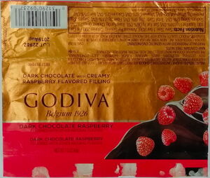 Chocolate Wrapper: Godiva Dark Chocolate Raspberry (Godiva Chocolatier ...