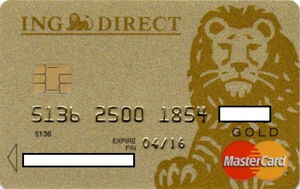 Bank Card: ING Direct Gold card (ING Bank, FranceCol:FR-MC-0064