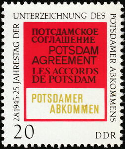 Stamp: Text: Potsdam Agreement (Germany, Democratic Republic (DDR)(25th ...