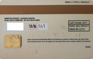 Bank Card: BT new sigla (Banca Transilvania, RomaniaCol:RO-VI-0194