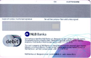 Bank Card: NLB Mastercard debit (NLB Banka, SerbiaCol:RS-MC-0010