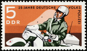 Stamp: Motorcycle Patrol (Germany, Democratic Republic (DDR)(25th ...