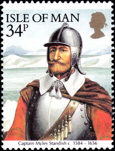 Stamp: Captain Myles Standish, 1584-1656 (Isle of Man(International ...
