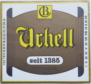 Drink Label: Urhell (Brauerei Cottbus, Germany, Democratic Republic ...