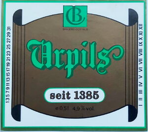 ملصقة الشراب: Urpils (Brauerei Cottbus, الجمهورية الديمقراطية الألمانية ...